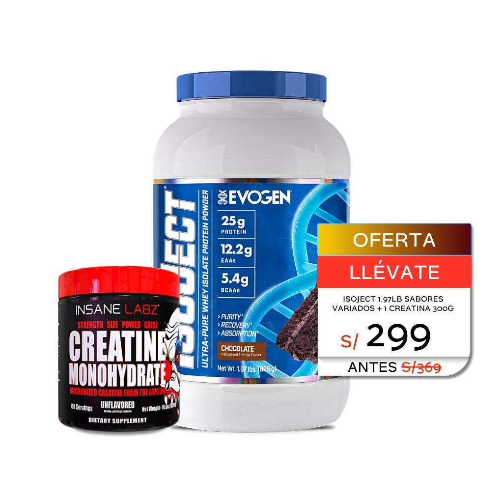 ISOJECT 1.97LB + CREATINA MICRONIZADA 300G - EVOGEN – FitMarketPeru